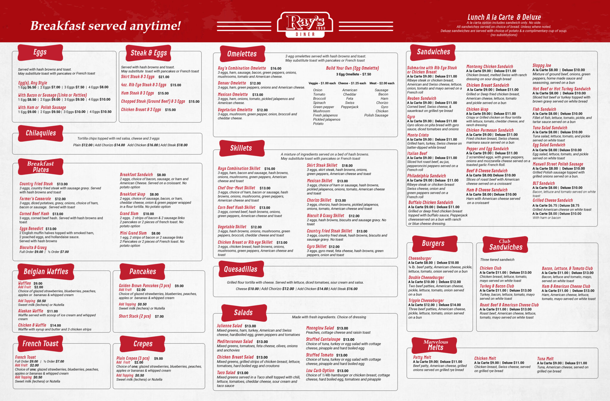 Menu – Ray's Diner